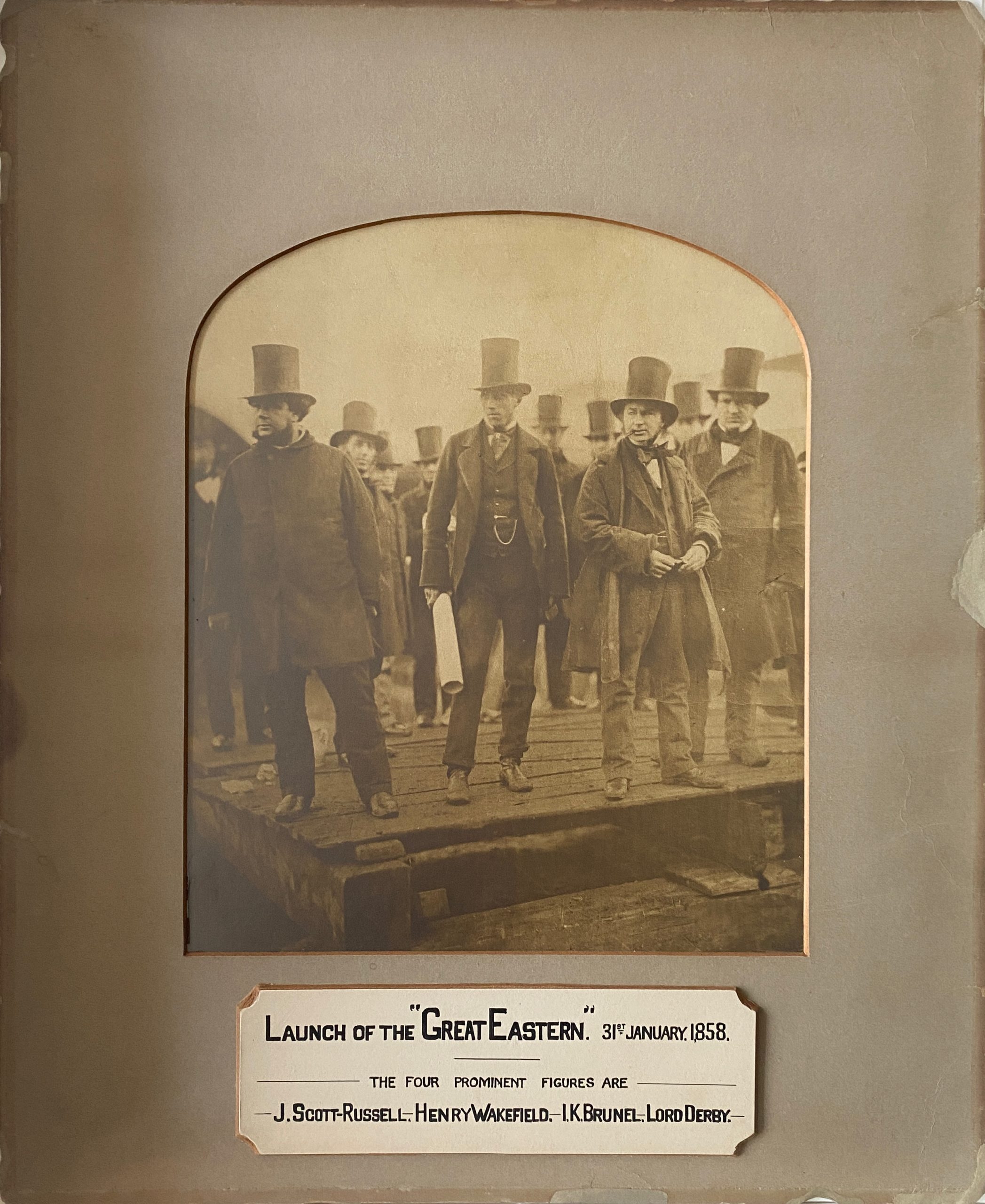 Photograph of Isambard Kingdom Brunel and others at the Launch of the ...